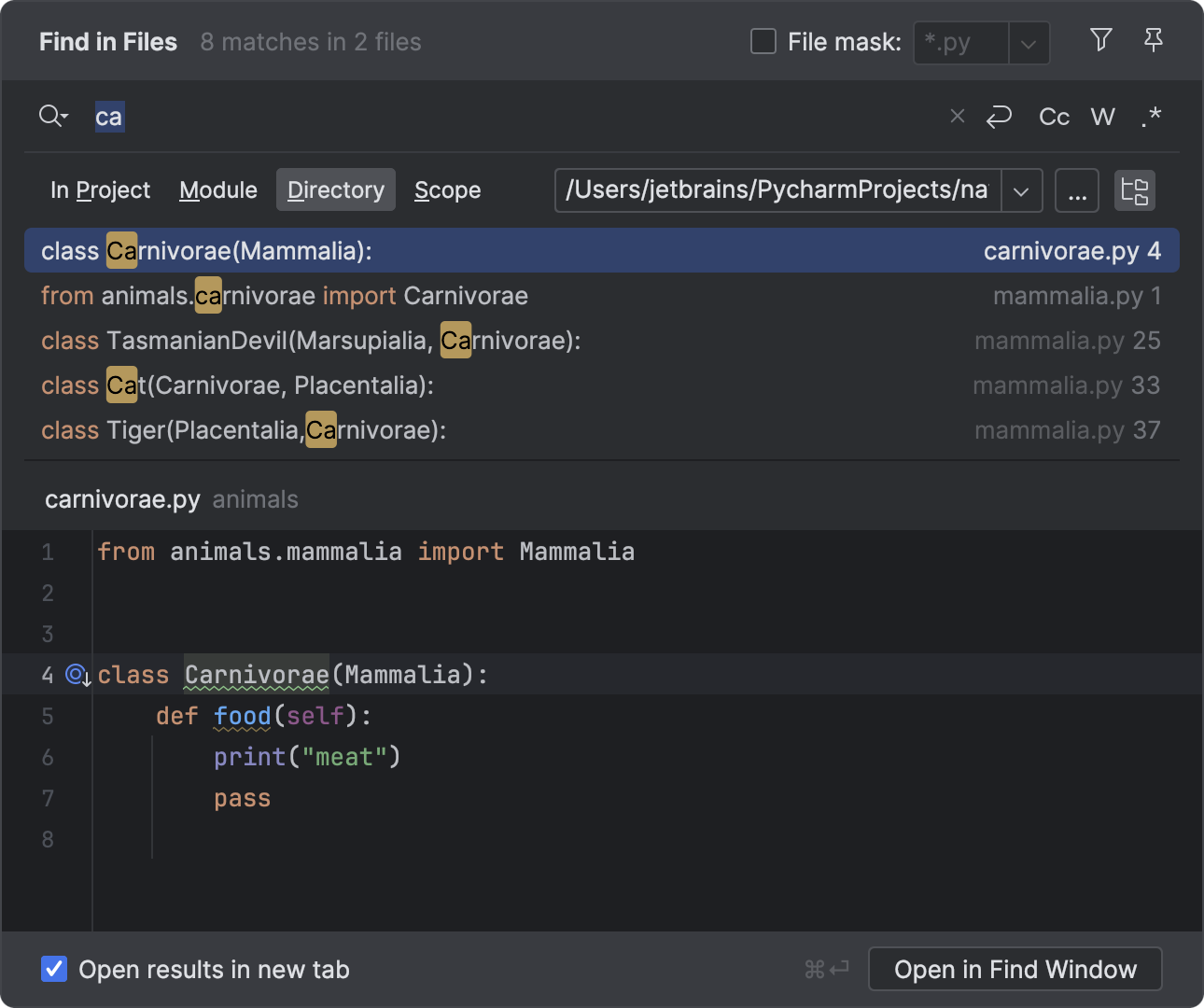Part 4. Use the navigation bar | PyCharm Documentation