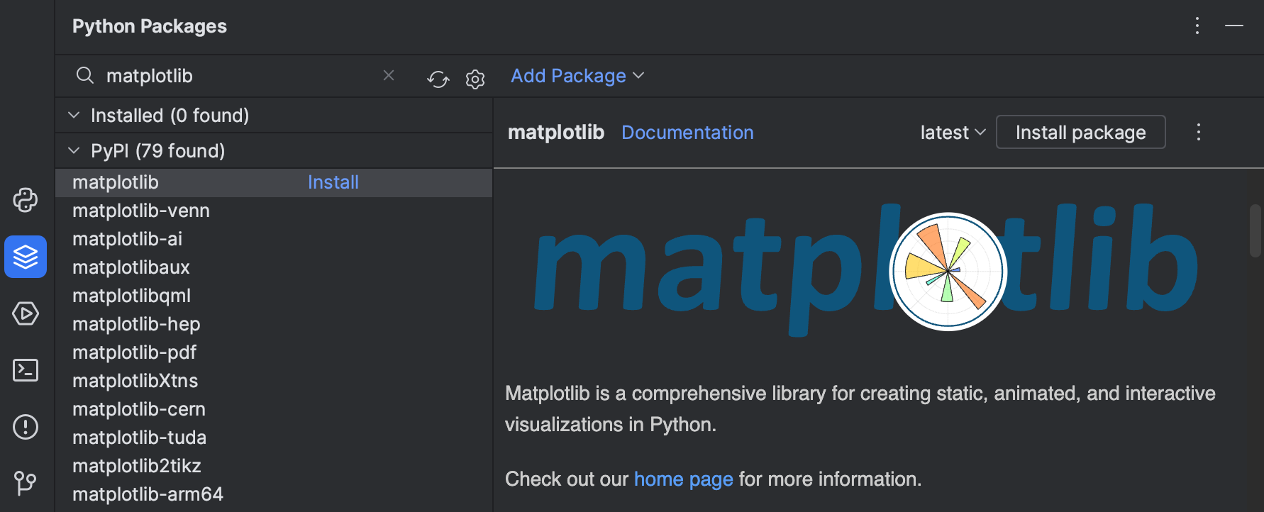 Install, uninstall, and upgrade packages | PyCharm Documentation