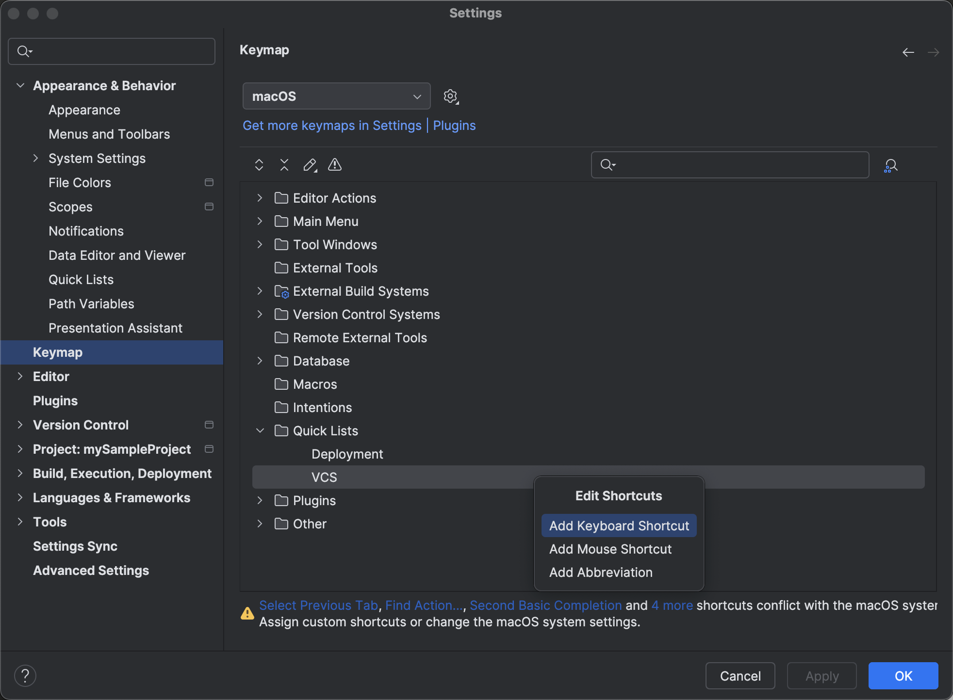 Menus and toolbars | PyCharm Documentation