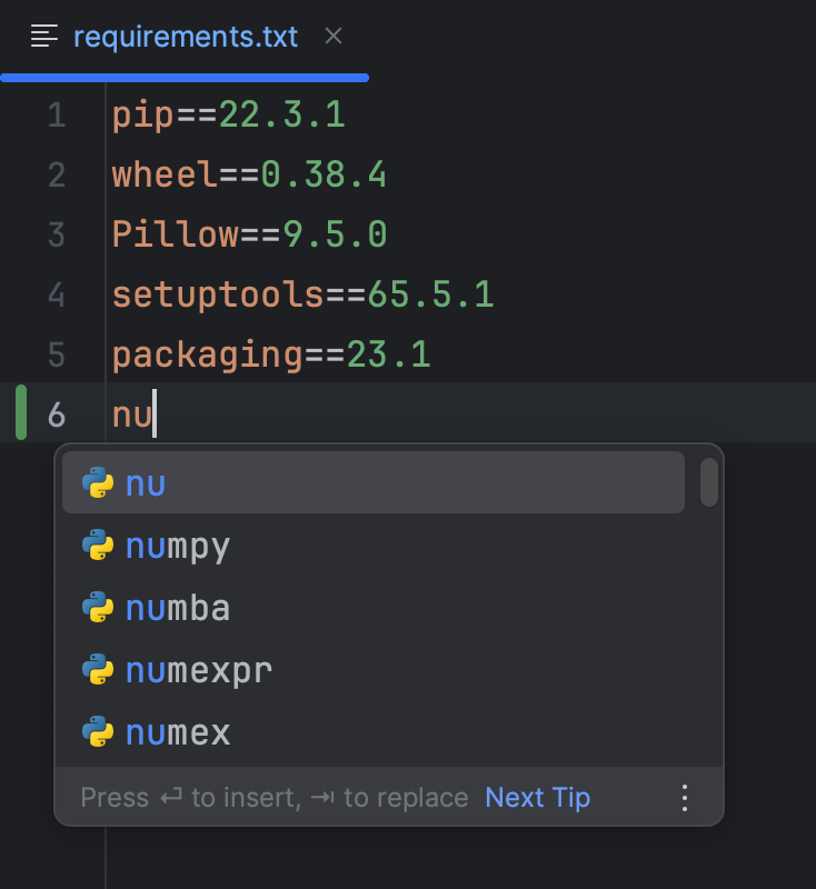 Use requirements.txt | PyCharm Documentation