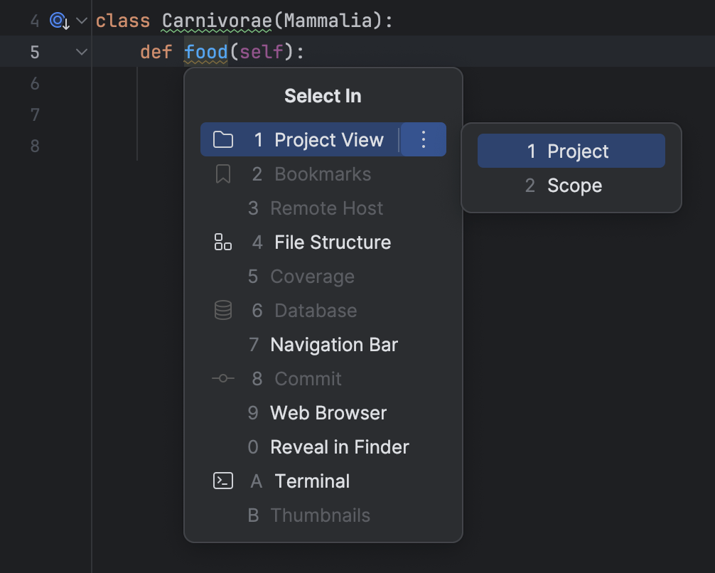 Part 5. Navigate to the UI elements | PyCharm Documentation