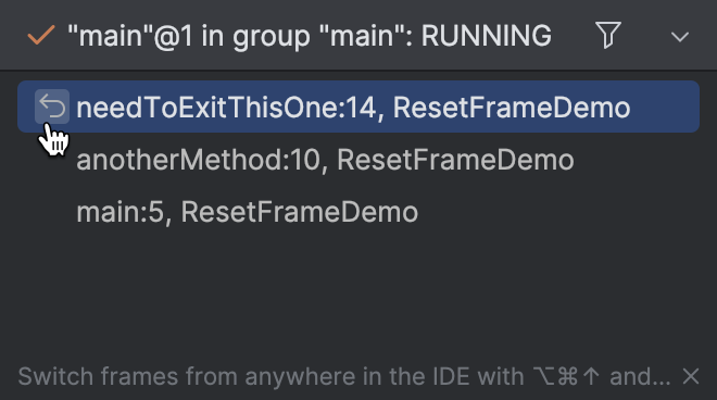 Alter the program's execution flow | IntelliJ IDEA Documentation