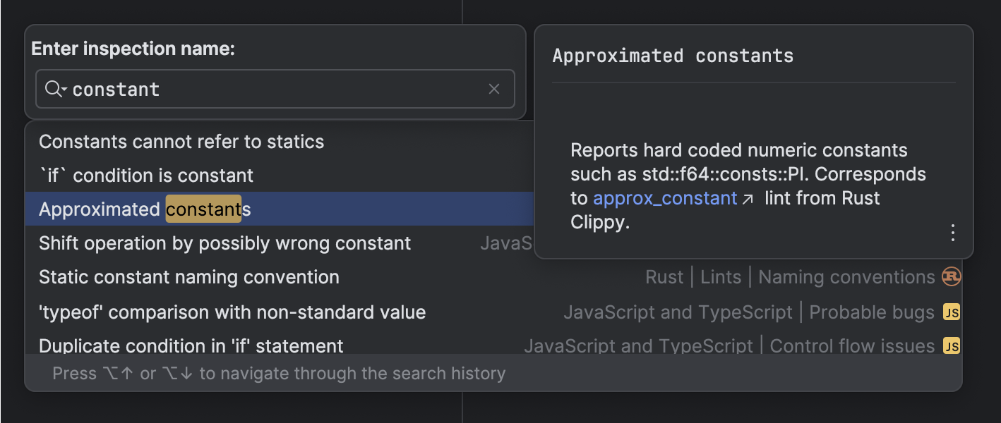 Run inspections | RustRover Documentation