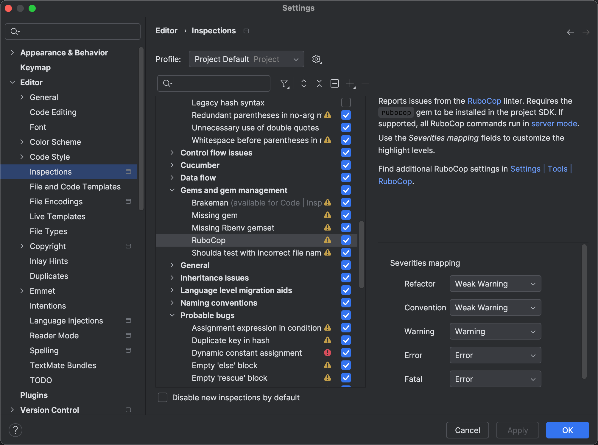 RuboCop | RubyMine Documentation