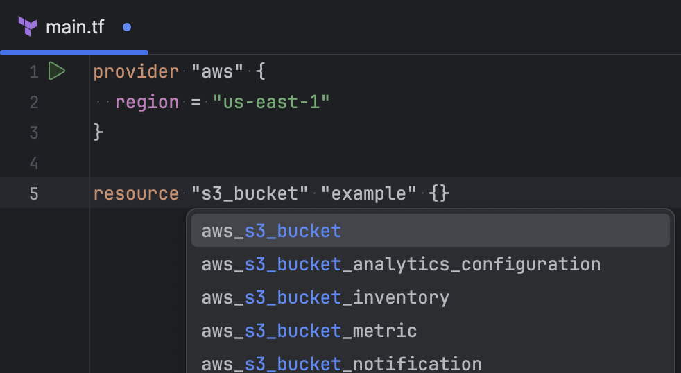 Terraform | IntelliJ IDEA Documentation