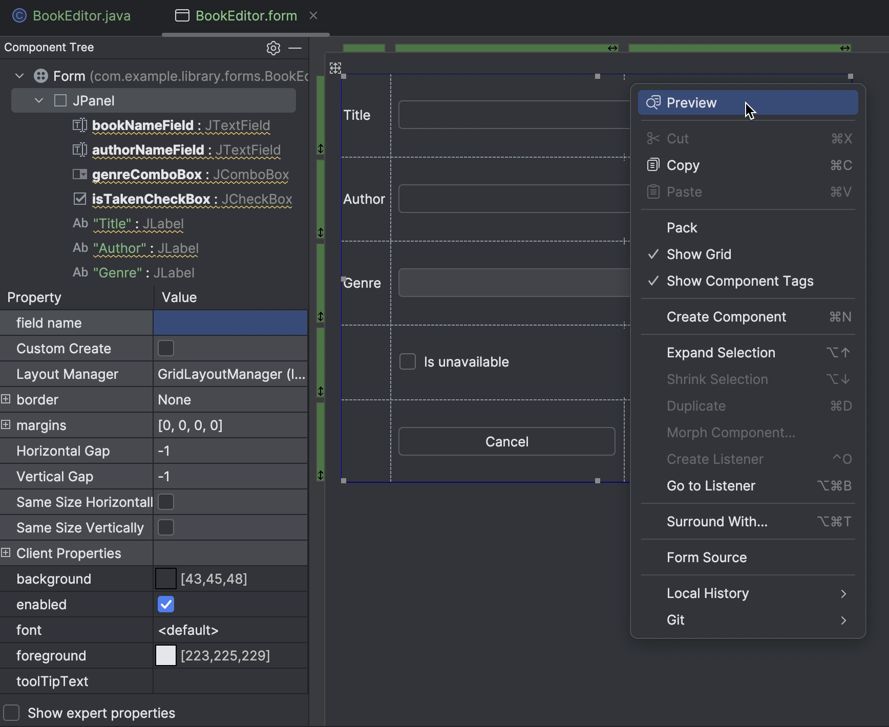 Tutorial: Build UI using Swing | IntelliJ IDEA Documentation