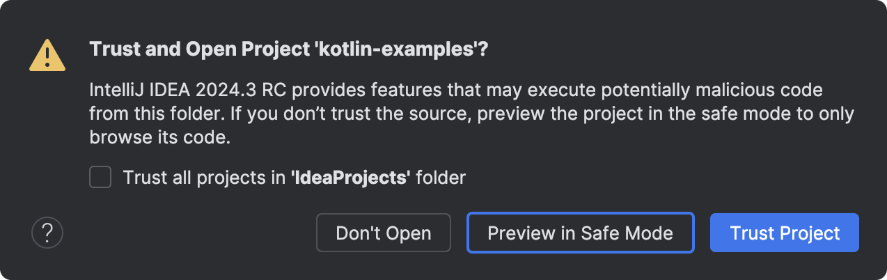 Project security | IntelliJ IDEA Documentation