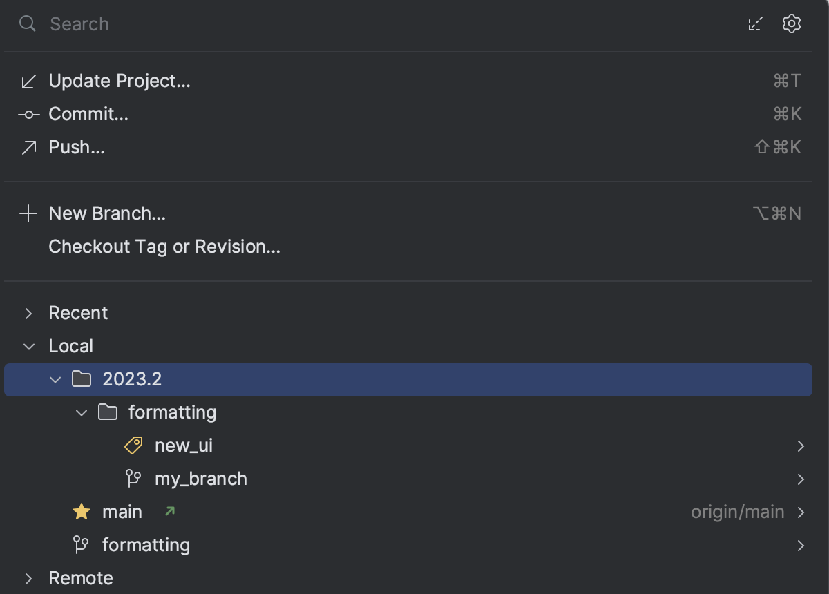 Manage Git branches | WebStorm Documentation