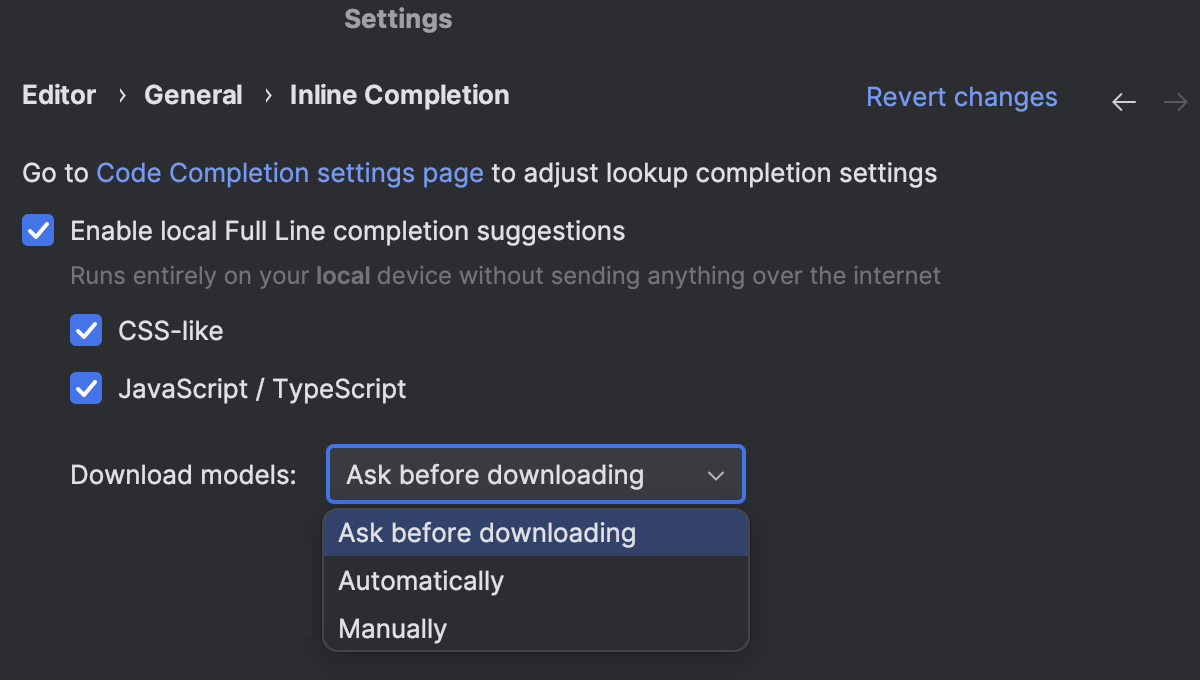 Full Line code completion | WebStorm Documentation