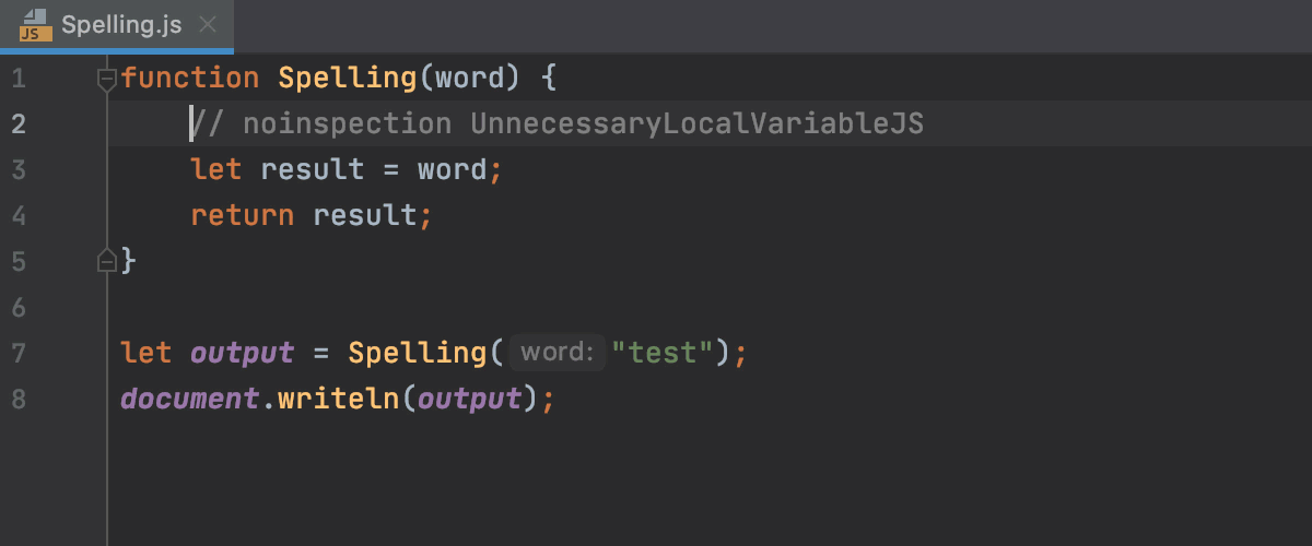 Disabling and enabling inspections | WebStorm Documentation