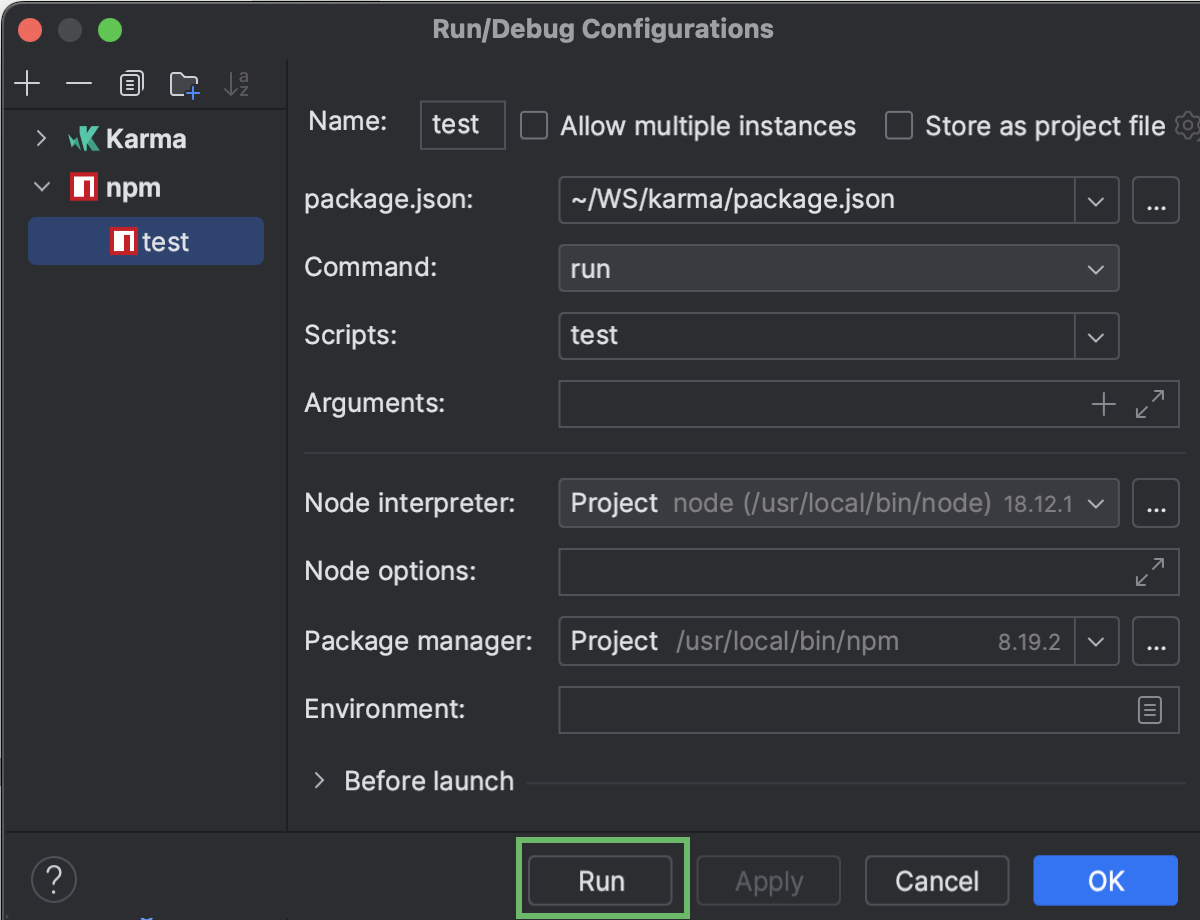 Run applications | WebStorm Documentation