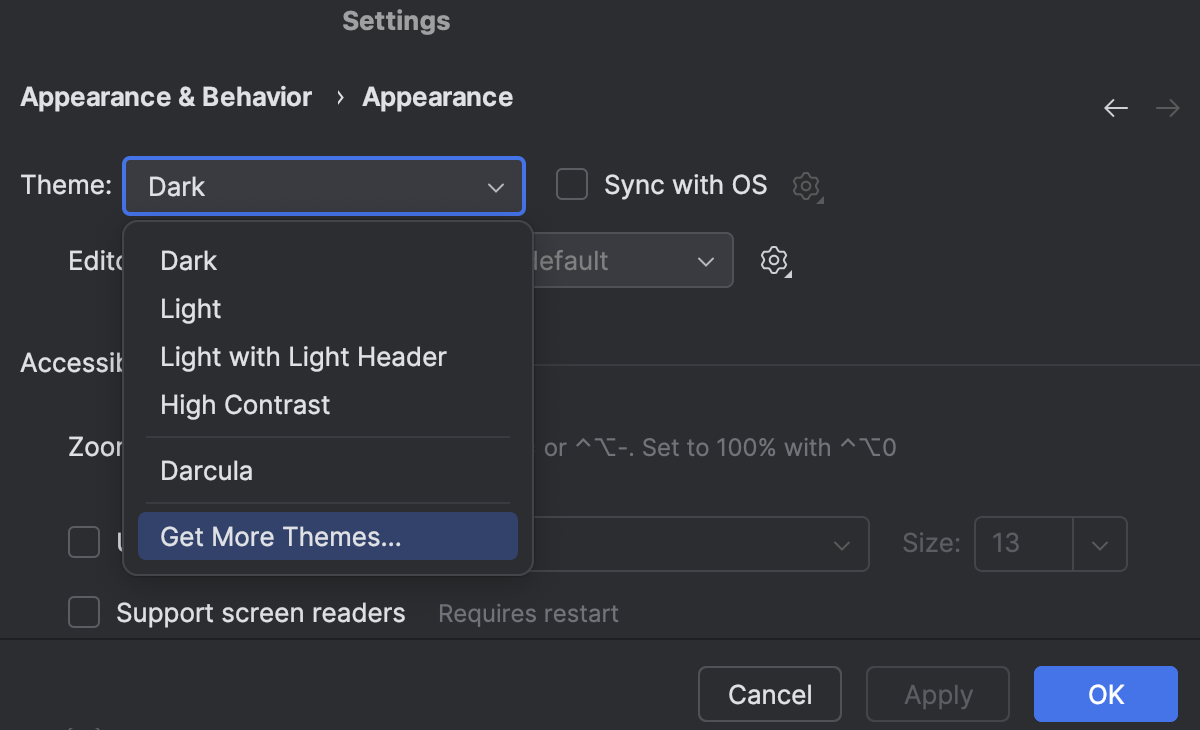 User interface themes | WebStorm Documentation