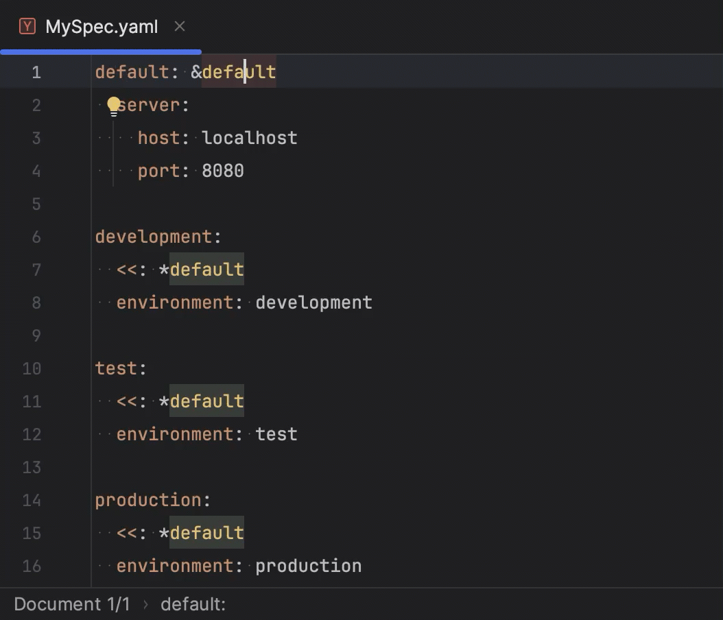 YAML | IntelliJ IDEA Documentation YAML | IntelliJ IDEA Documentation