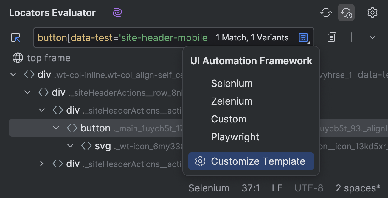 Selenium | PyCharm Documentation