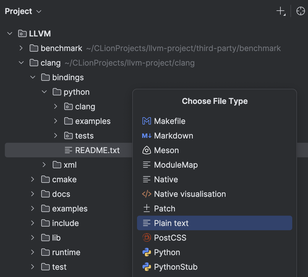 File types | CLion Documentation
