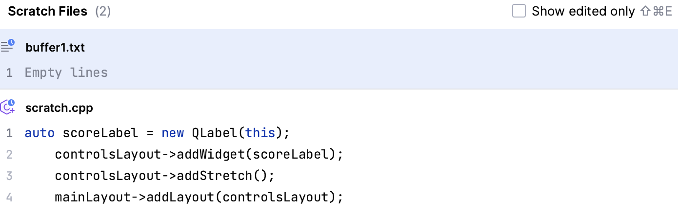 Scratch files | CLion Documentation