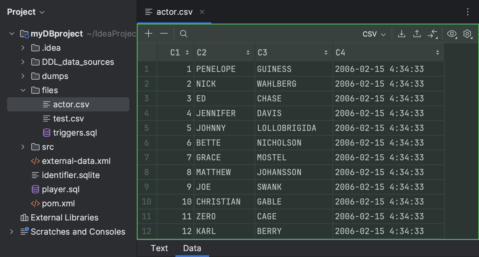 Edit DSV files as tables | PyCharm Documentation