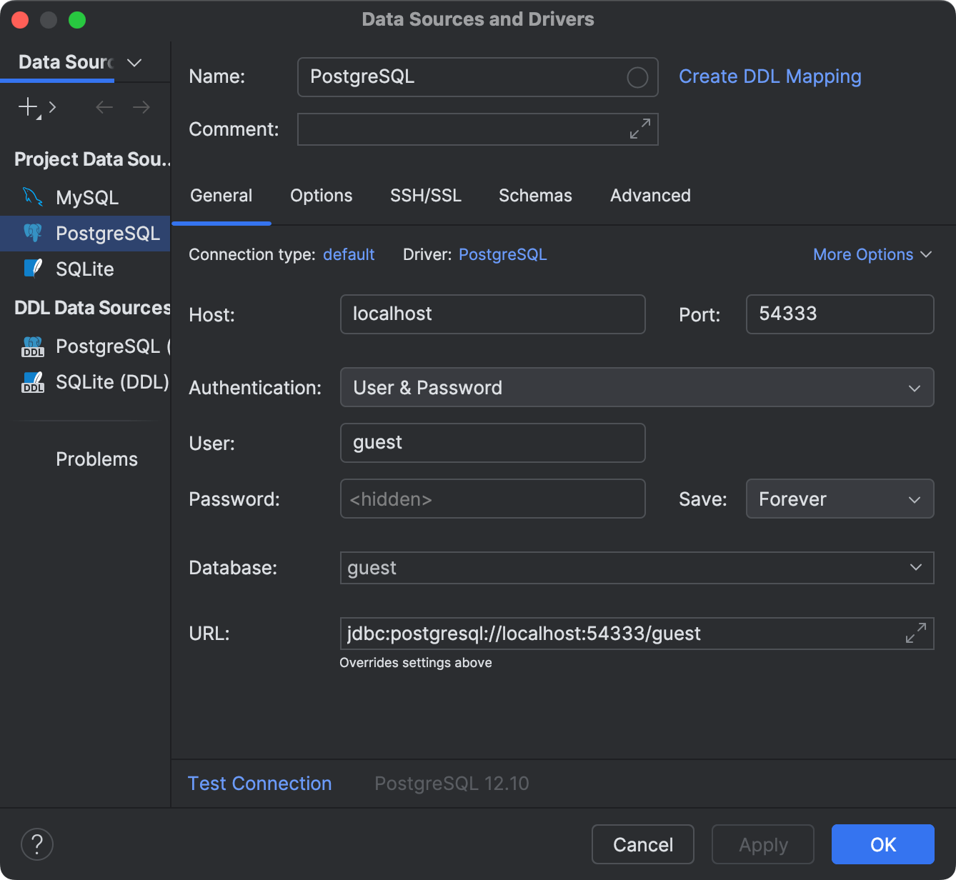 Data Sources And Drivers Dialog Datagrip Documentation 8500