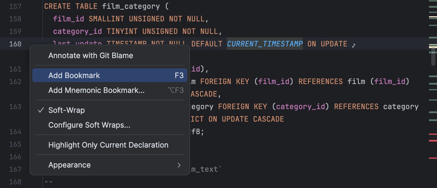 Editor gutter | DataGrip Documentation