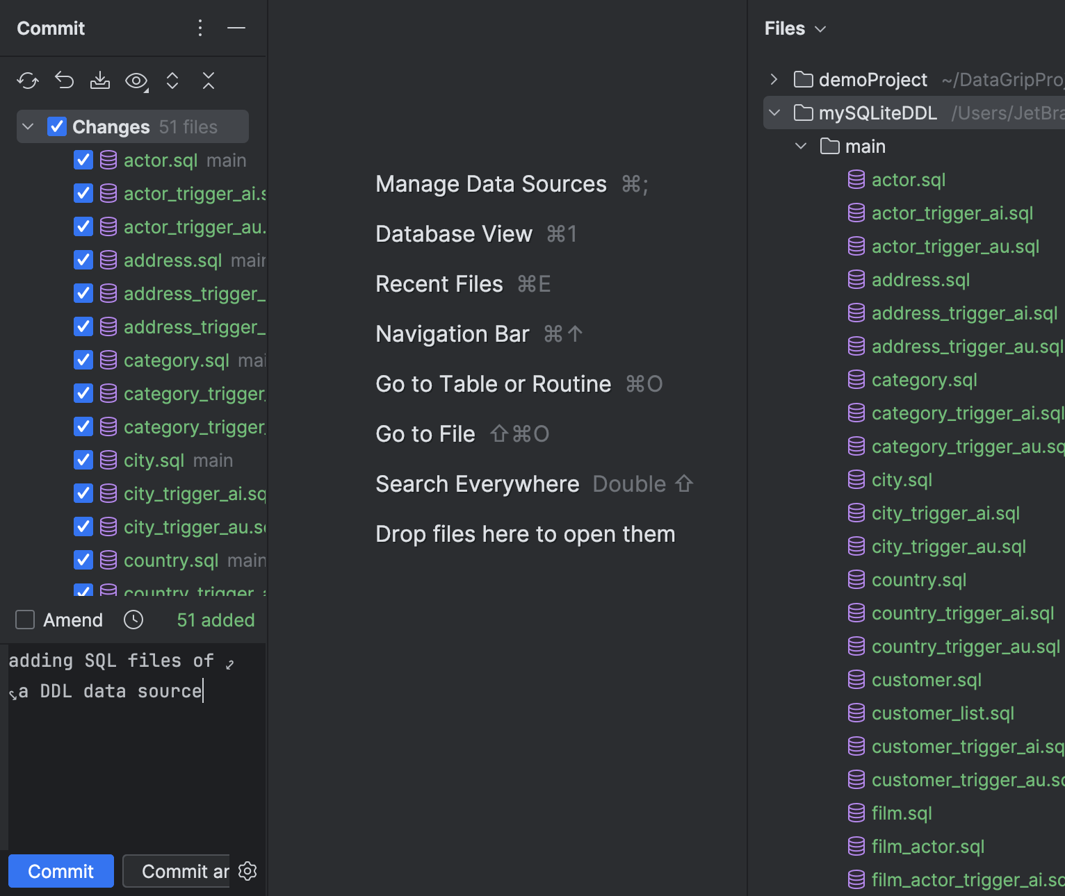 Databases in the Version Control System | DataGrip Documentation