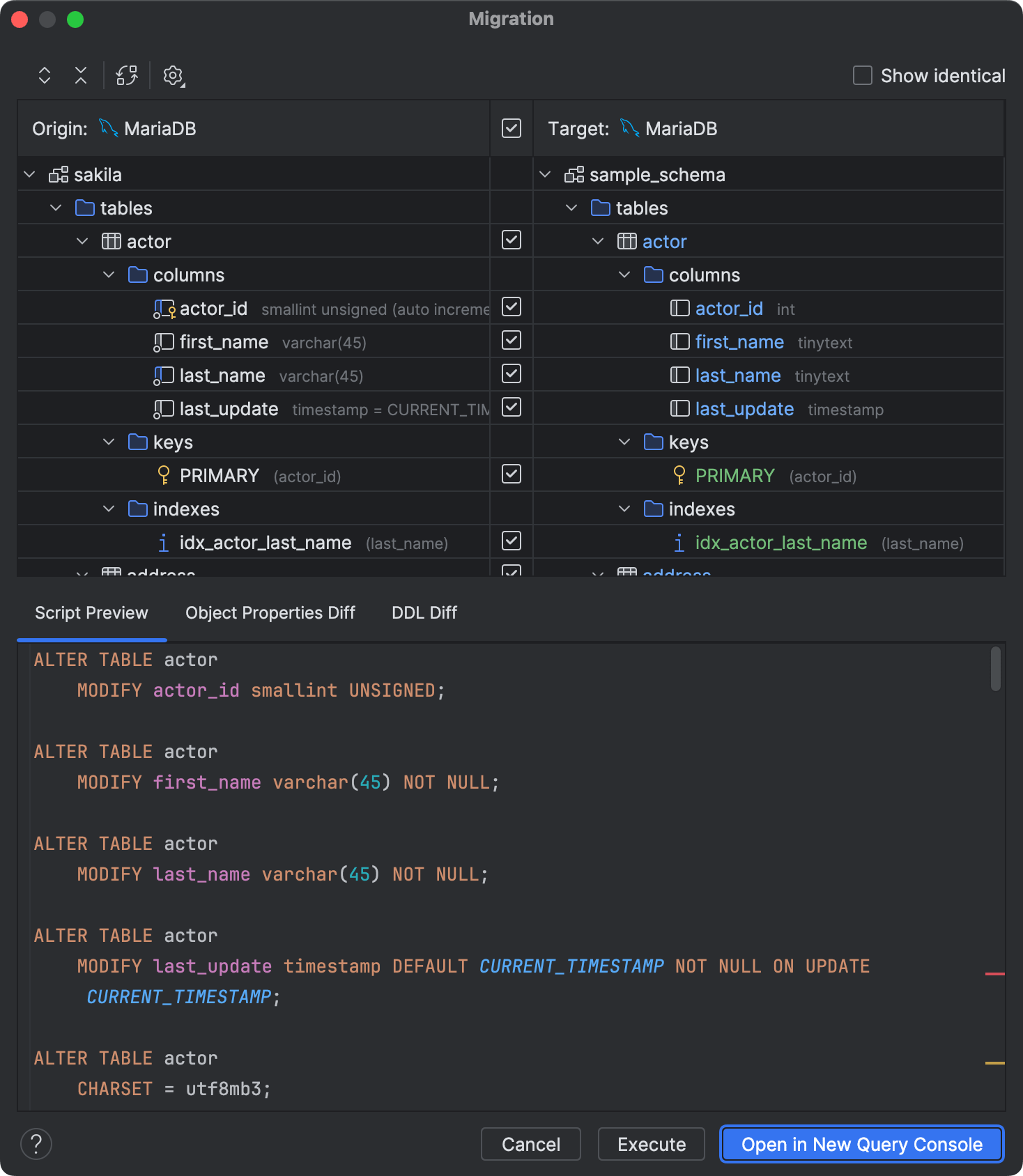 Schemas | DataGrip Documentation