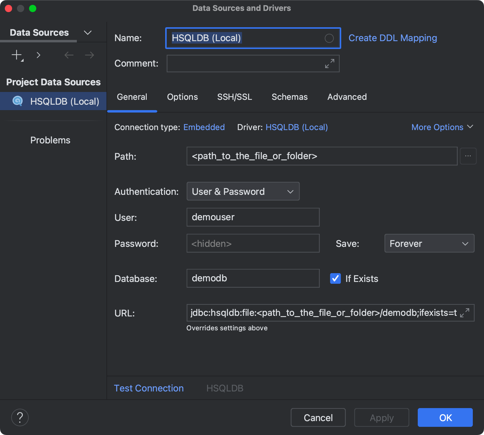HSQLDB | IntelliJ IDEA 文档