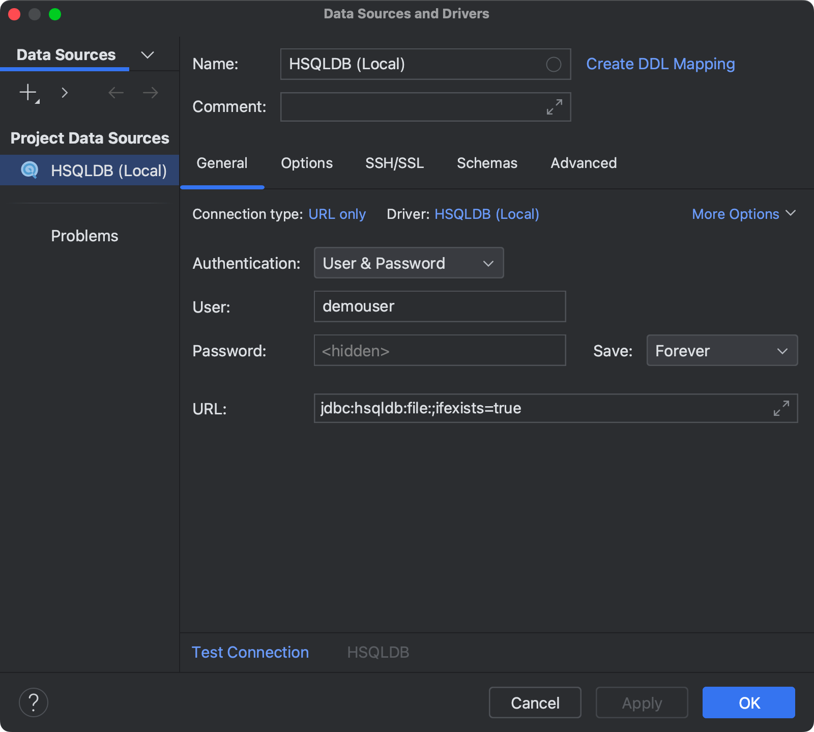 HSQLDB | IntelliJ IDEA 文档