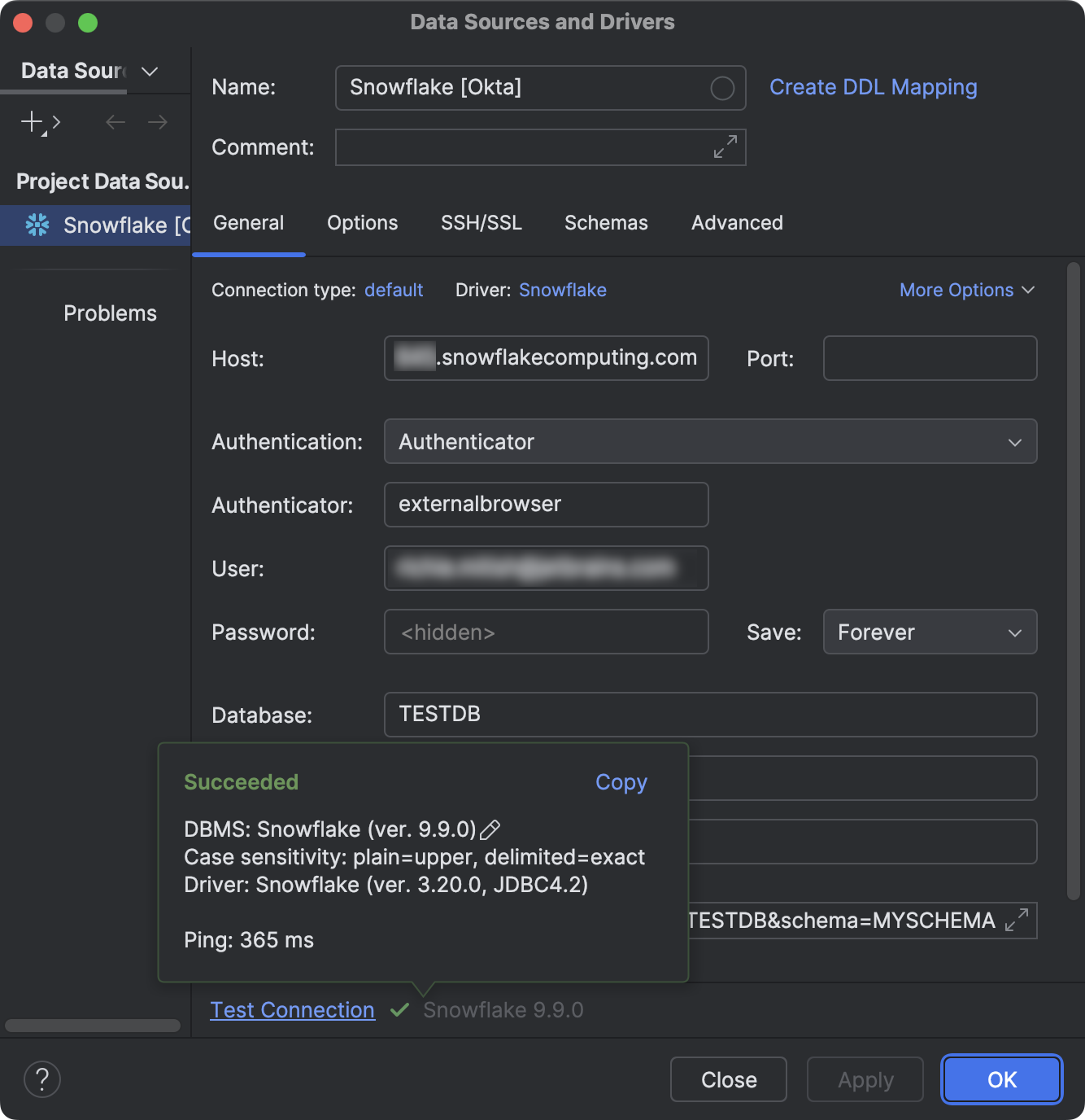 Create Snowflake data sources with Okta SSO and Duo MFA | IntelliJ IDEA Documentation