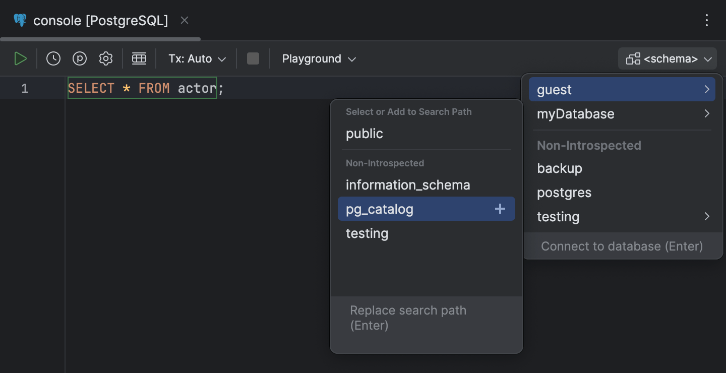 Schemas | DataGrip Documentation