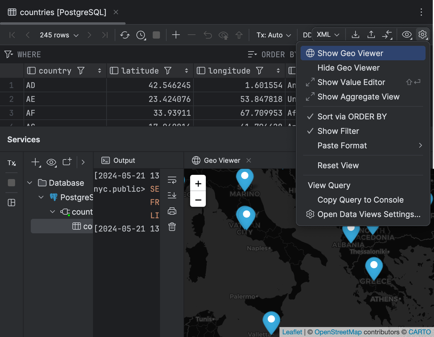 View data | PyCharm Documentation