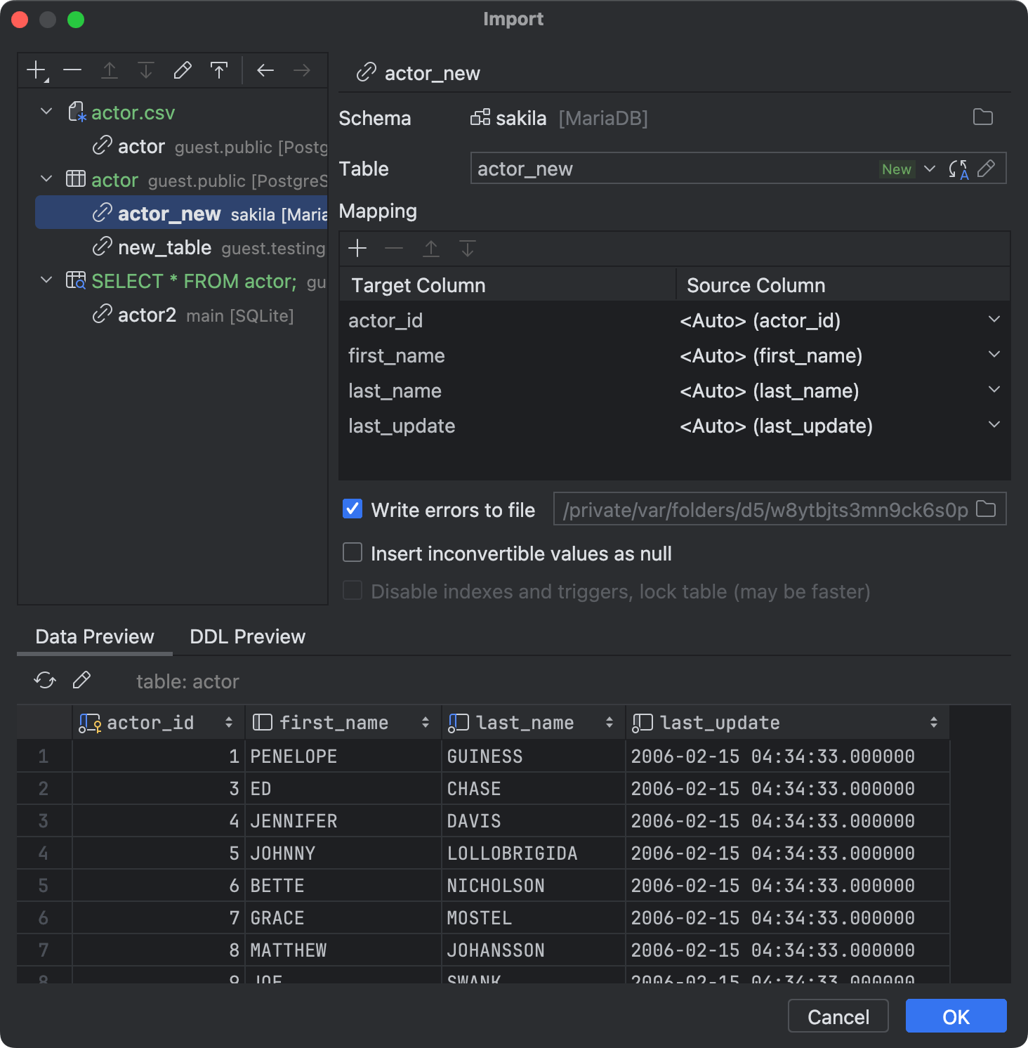 Import | DataGrip Documentation