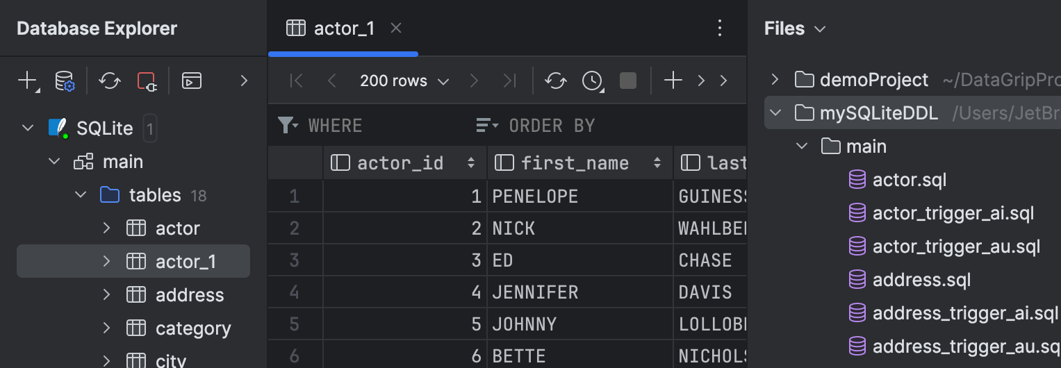 Databases in the Version Control System | DataGrip Documentation