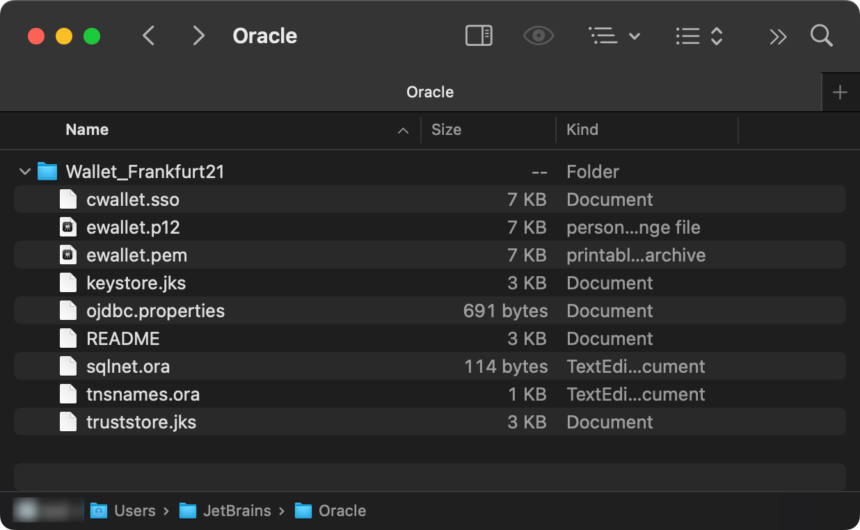 Create an Oracle Cloud data source using Wallet and Thin driver | DataGrip Documentation