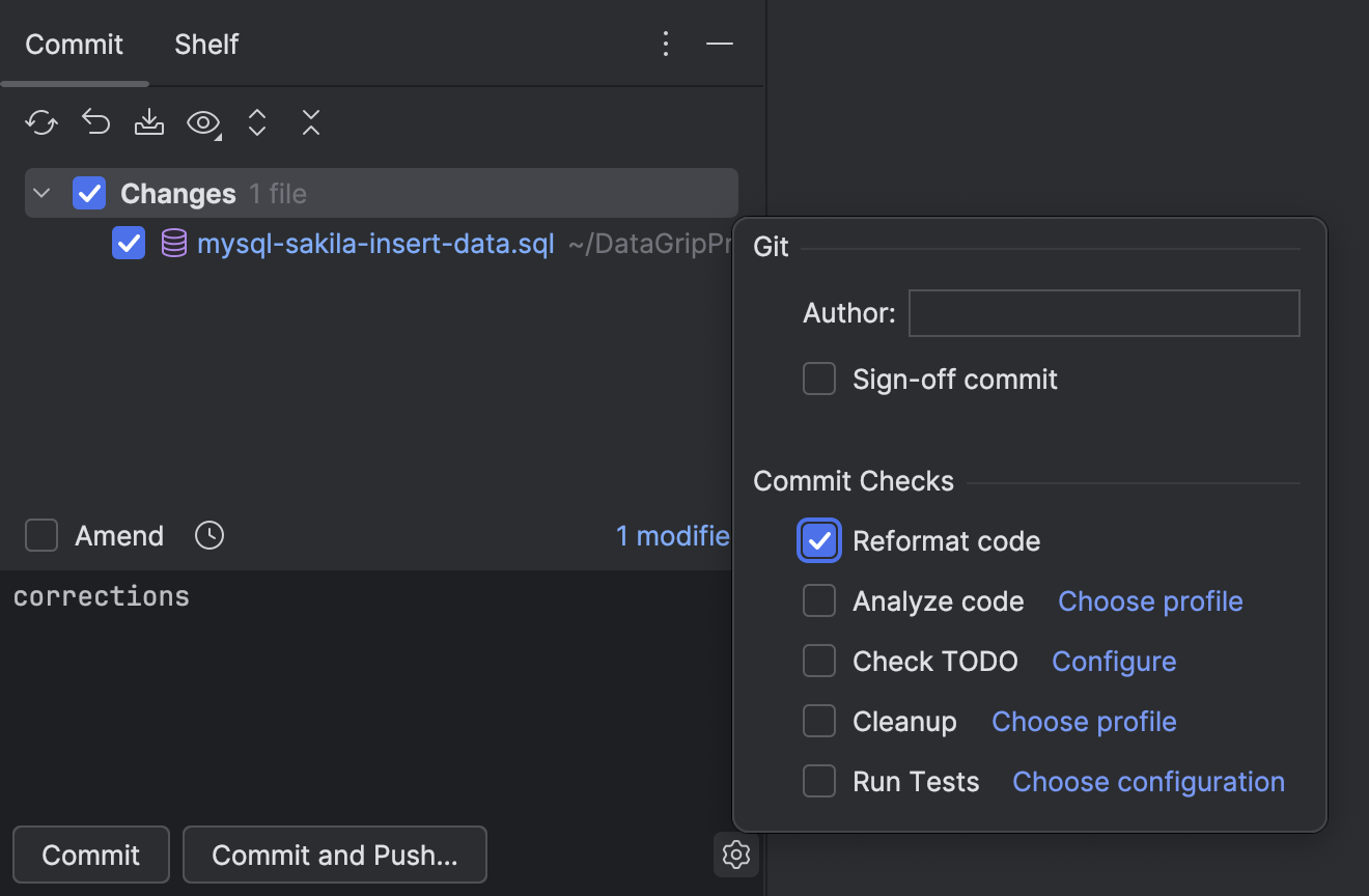 Reformat and rearrange code | DataGrip Documentation