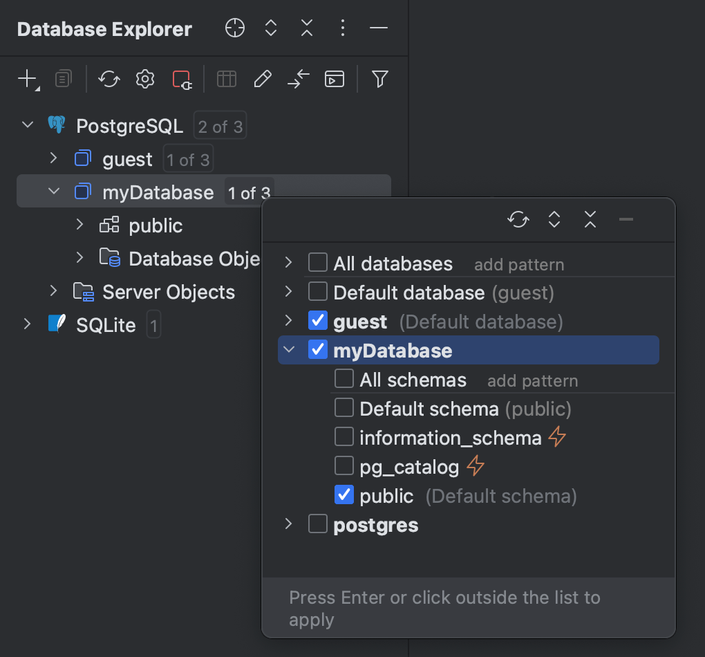 Cannot Find A Database Object In Database Explorer Datagrip Documentation 1861