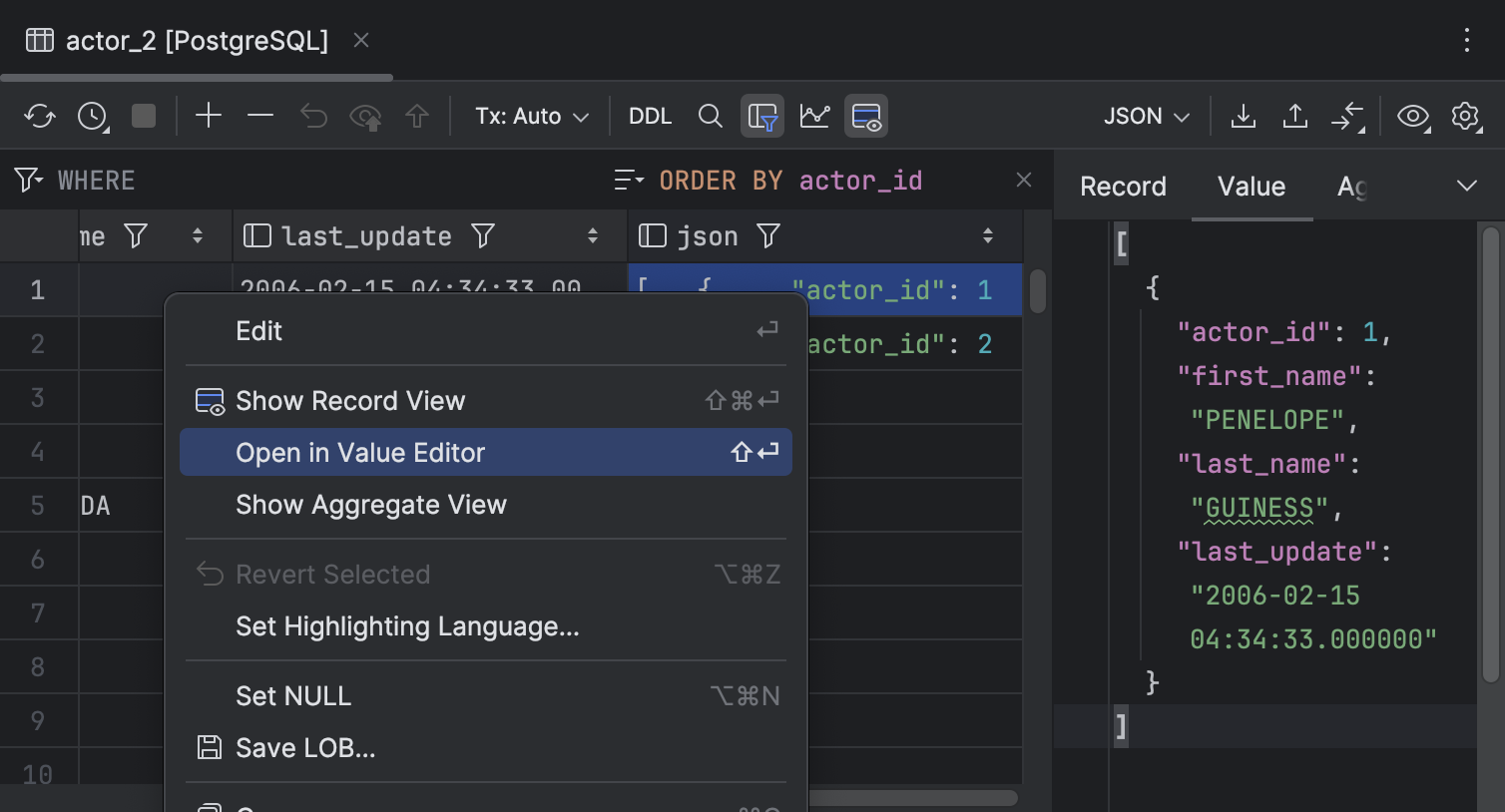 View data | PyCharm Documentation