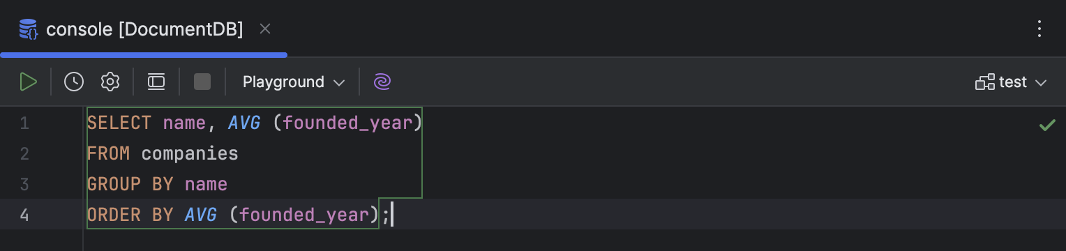 SQL for MongoDB | DataGrip Documentation