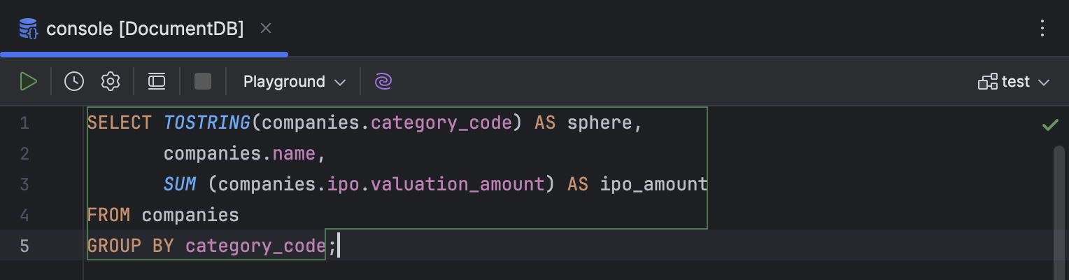 SQL for MongoDB | DataGrip Documentation