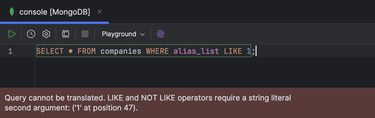 SQL for MongoDB | DataGrip Documentation