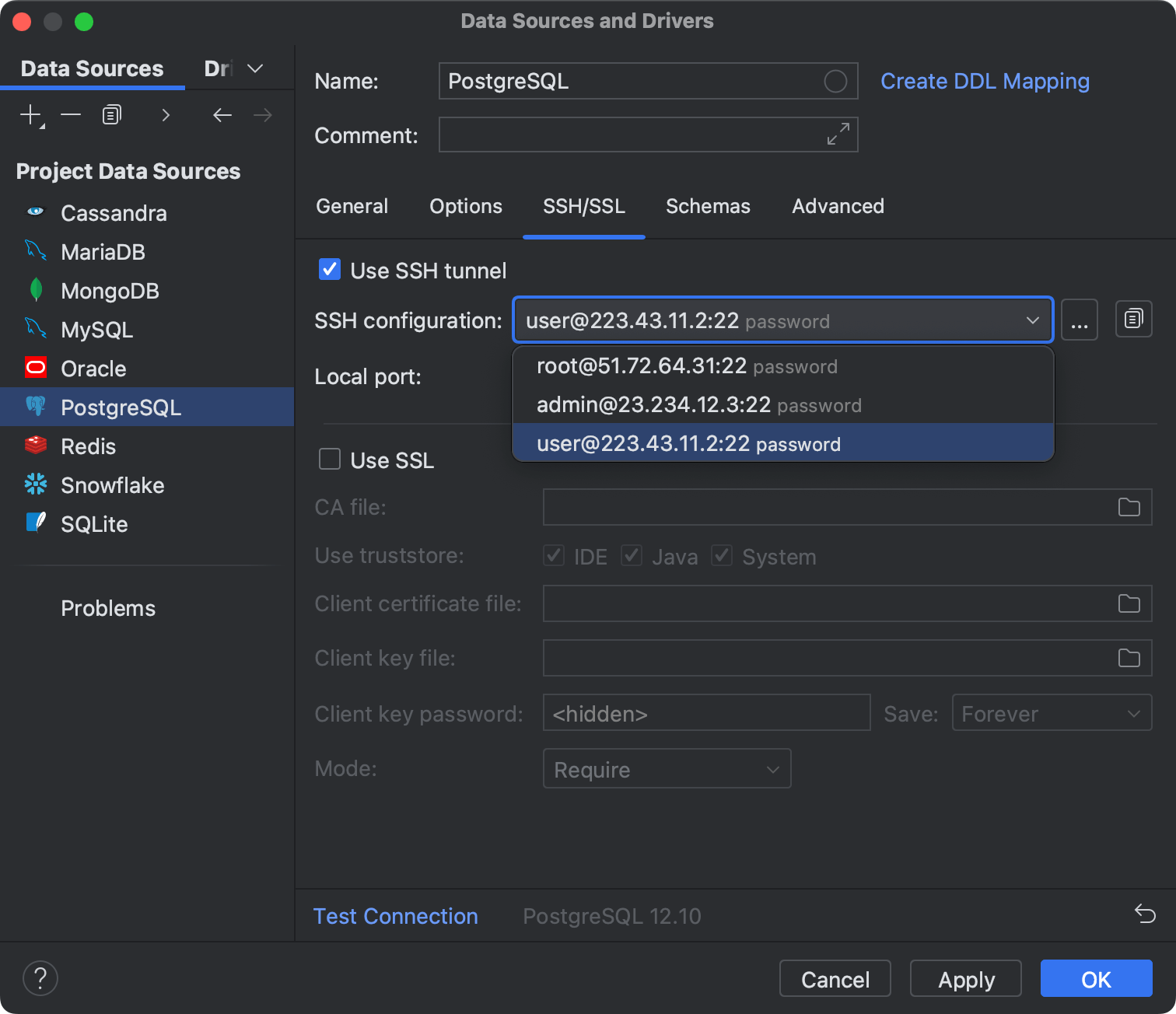 Configure SSH and SSL | DataGrip Documentation Configure SSH and SSL | DataGrip Documentation