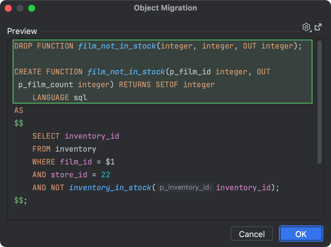 Update Source Code Of Database Objects Datagrip Documentation 4829