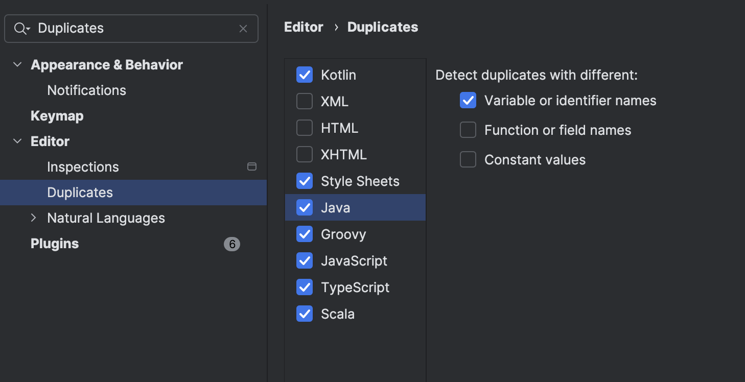 Analyze duplicates | IntelliJ IDEA Documentation