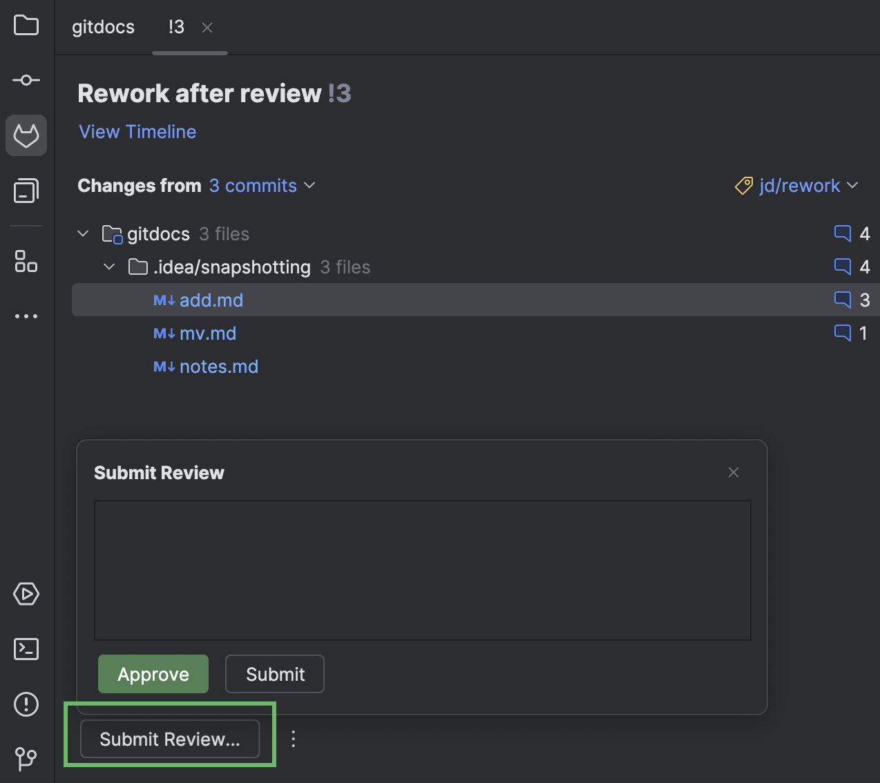 Work with GitLab merge requests | WebStorm Documentation