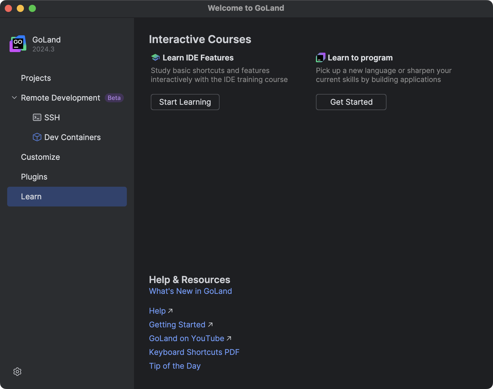 Run GoLand for the first time | GoLand Documentation