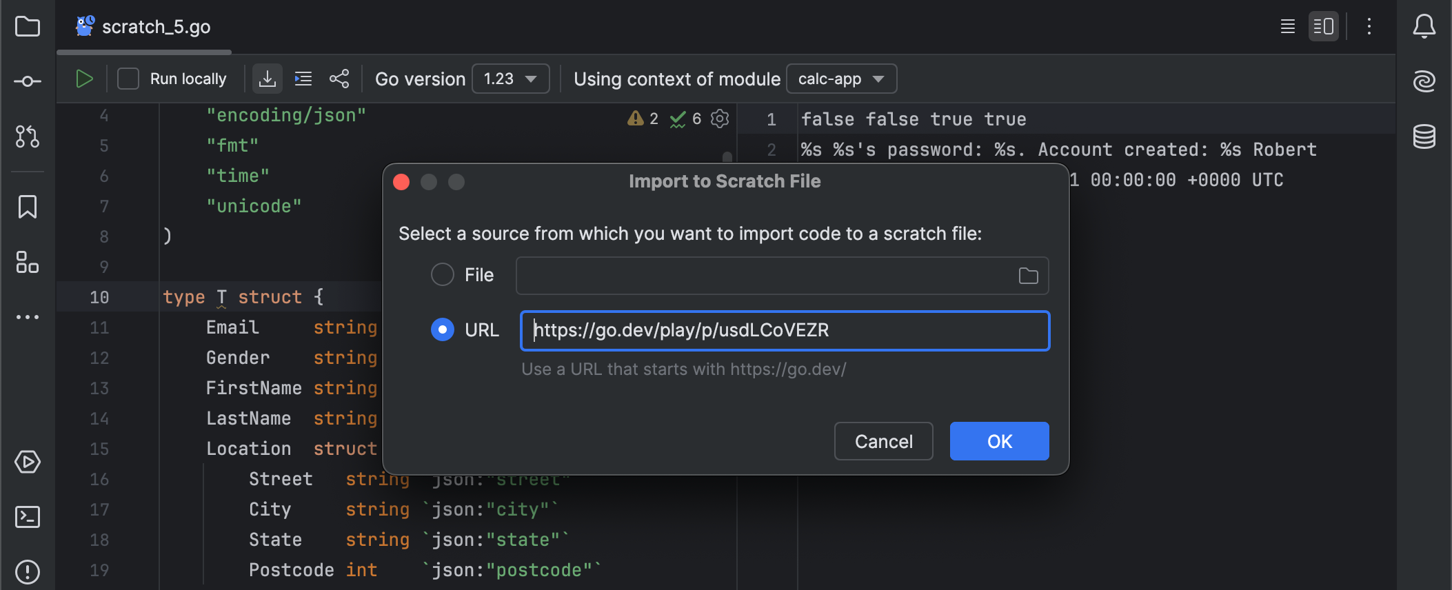 Running applications in Go Playground | GoLand Documentation