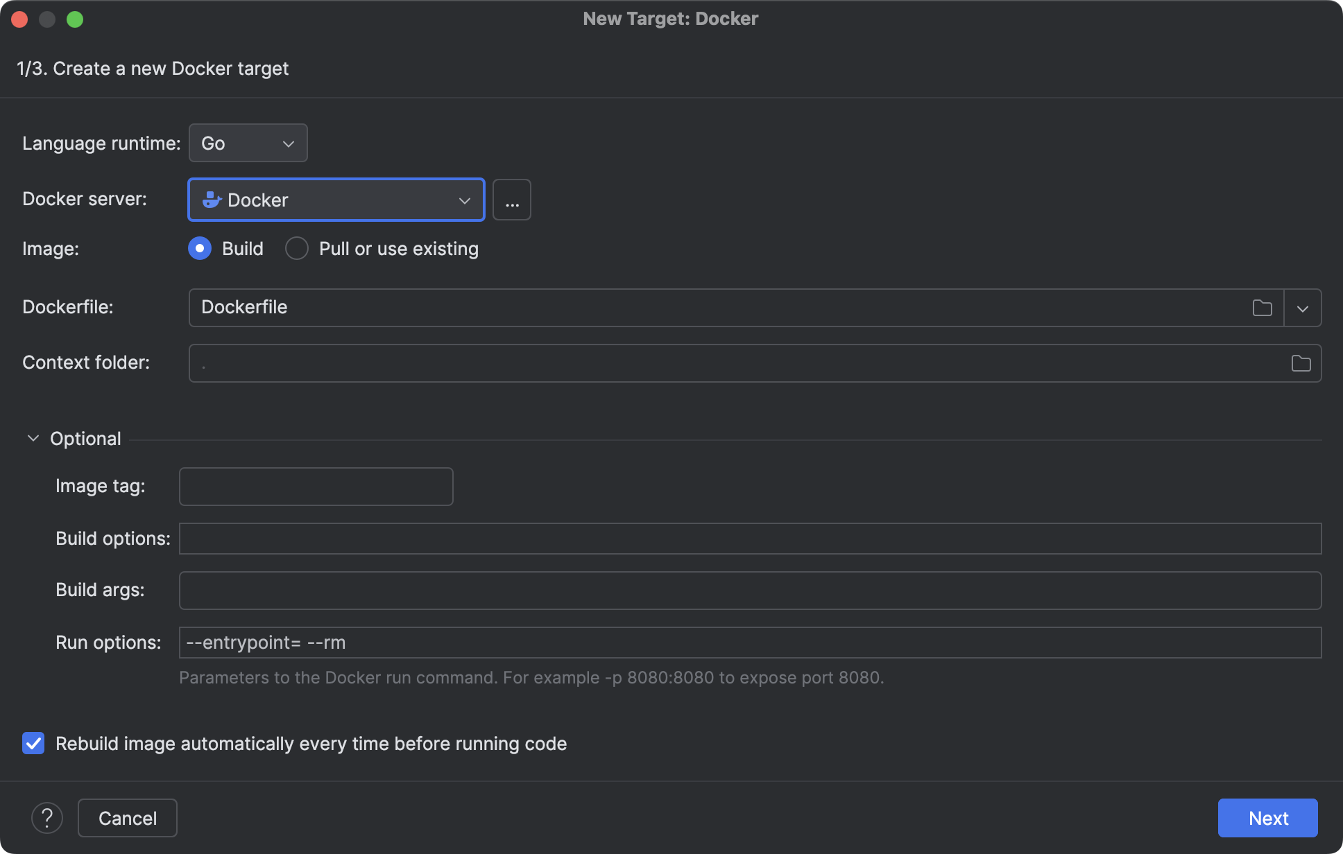 Run targets | GoLand Documentation