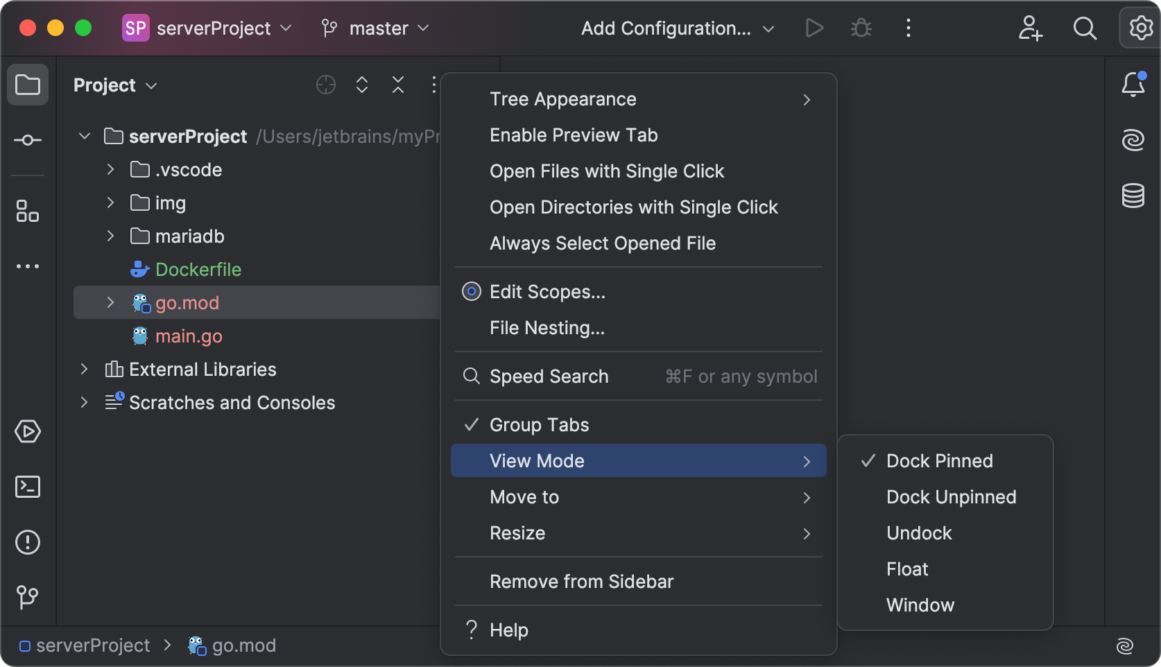 Learn about differences in user interfaces | GoLand Documentation