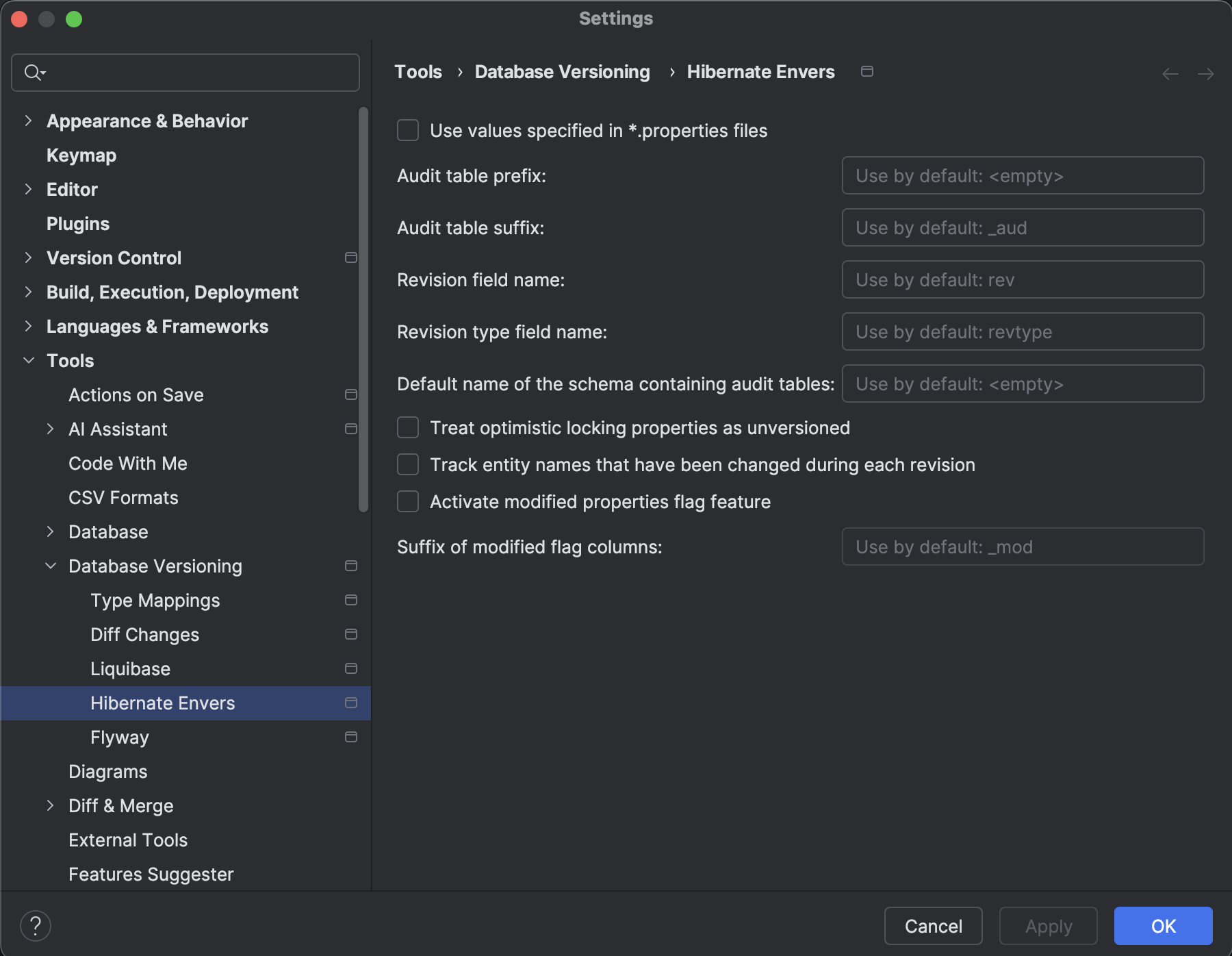 Database Versioning Intellij Idea Documentation