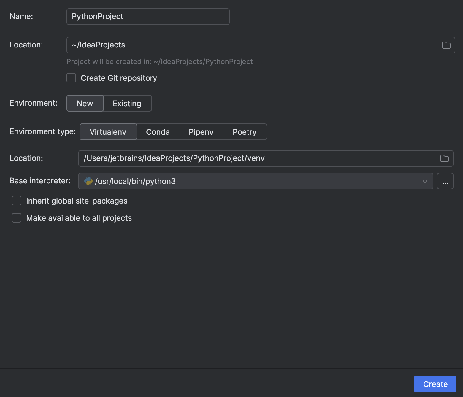 创建一个 Python 项目 | IntelliJ IDEA 文档