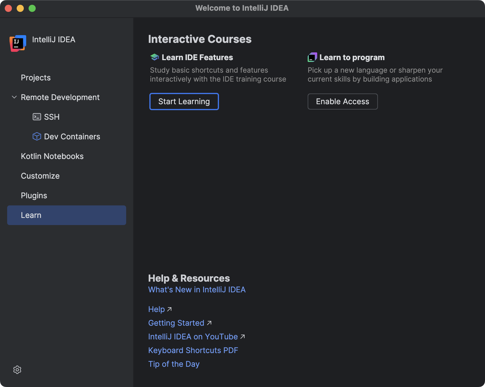 第一次运行 IntelliJ IDEA | IntelliJ IDEA 文档